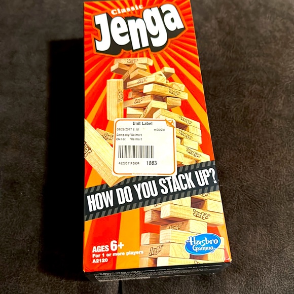 Hasbro | Games | Jenga Classic Game With Genuine Hardwood Blocks ...